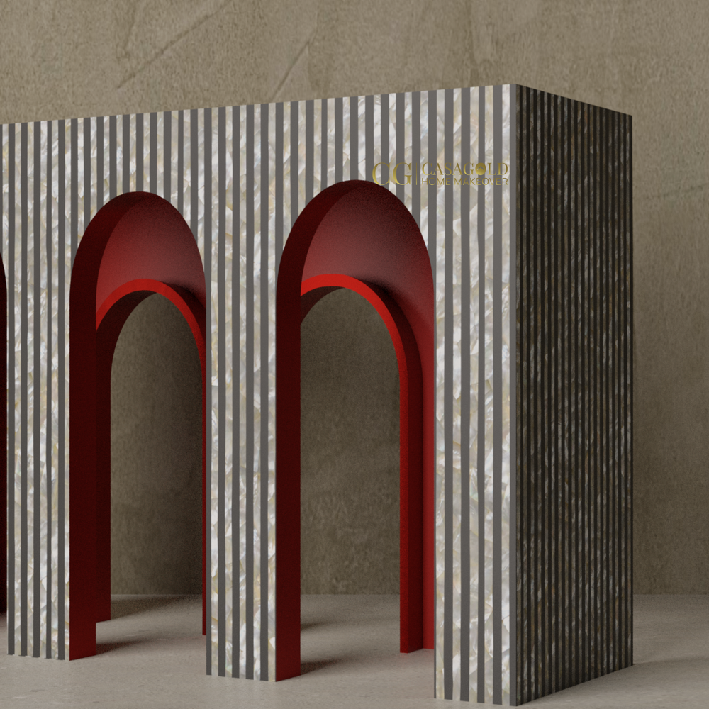 Inlay Entryway Console- Arched Elegance