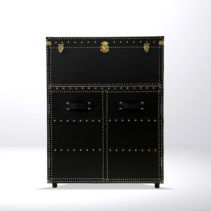 Genuine Leather Bar Cabinet