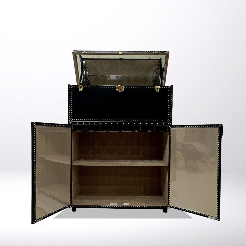 Genuine Leather Bar Cabinet